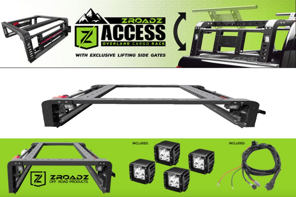 New ZROADZ Toyota Tacoma Overland Access Rack With Side Gates - Vivid ...