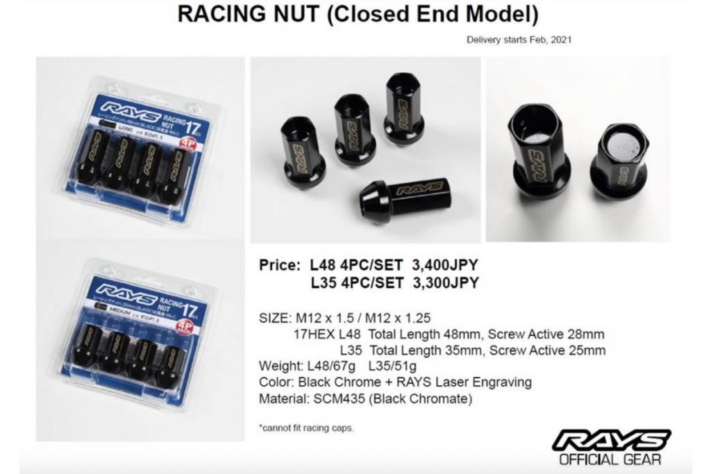 New 2021 Rays Release: 17HEX Closed End Racing Nuts & Formula Nut Set ...