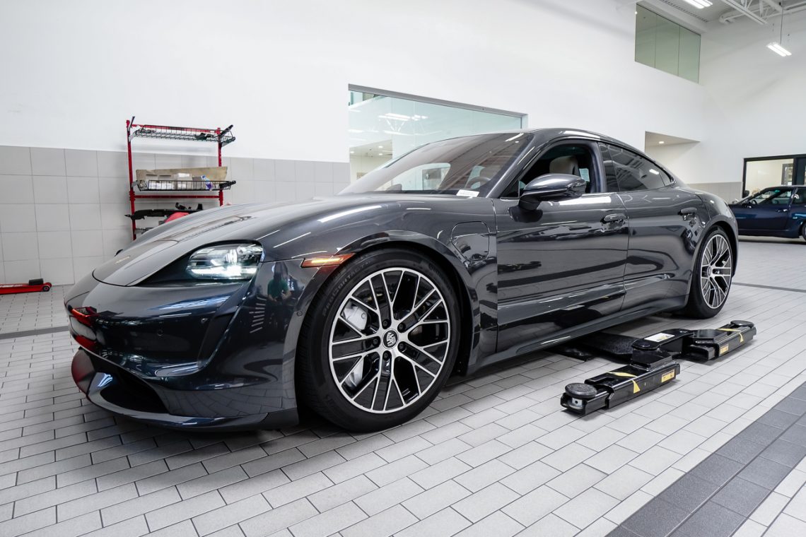 Porsche Taycan Lowering Links Installation - Vivid Racing News