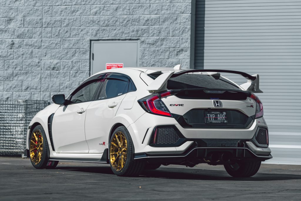 Championship White Civic Type-R with VR Forged D03-R Brushed Gold ...