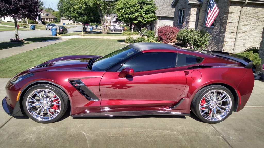 APR Performance Track Pack on a Long Beach Red Corvette C7 Z06 - Vivid ...