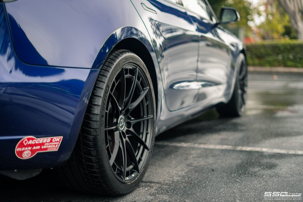 Tesla Model 3 Dark Blue with Black 20 inch VR Forged D03-R Wheels ...