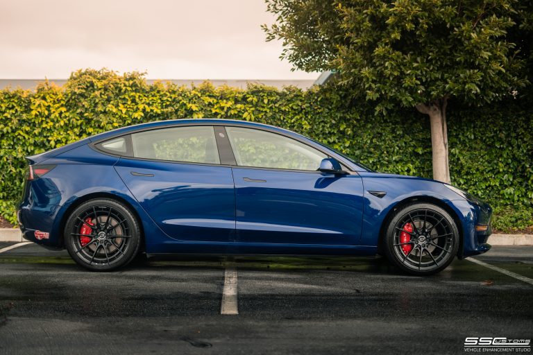 Tesla Model 3 Dark Blue with Black 20 inch VR Forged D03-R Wheels ...