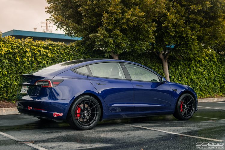 Tesla Model 3 Dark Blue with Black 20 inch VR Forged D03-R Wheels ...