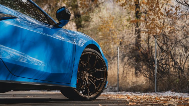 Corvette C8 Rapid Blue with Satin Bronze VR Forged Wheels - Photoshoot ...