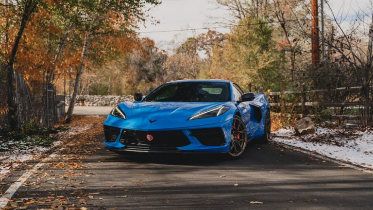 Corvette C8 Rapid Blue with Satin Bronze VR Forged Wheels - Photoshoot ...