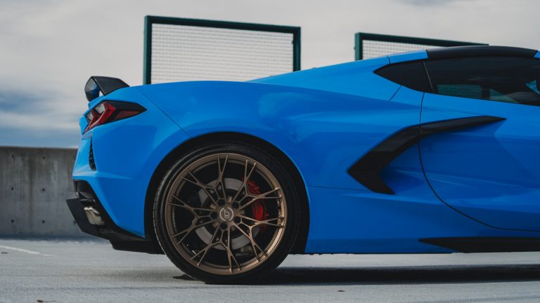 Corvette C8 Rapid Blue with Satin Bronze VR Forged Wheels - Photoshoot ...