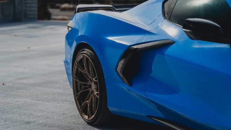 Corvette C8 Rapid Blue with Satin Bronze VR Forged Wheels - Photoshoot ...