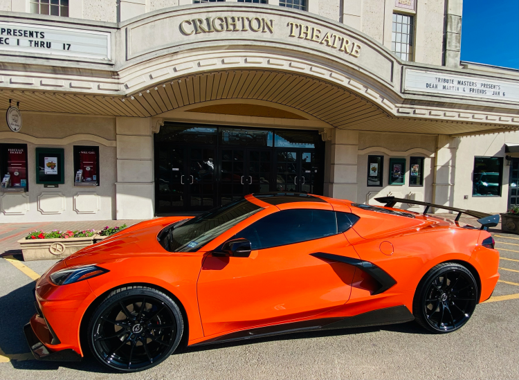 New Amplify Orange C8 Corvette Is Best With Black D03 Wheels? - Vivid ...