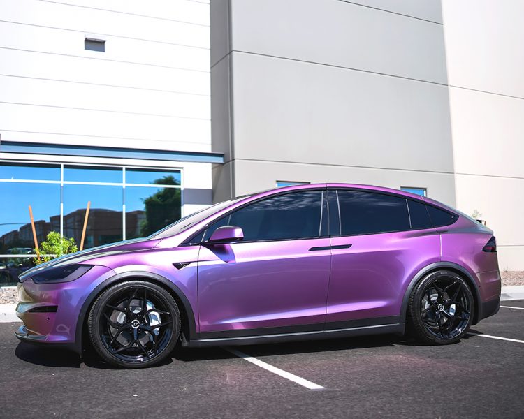 Tesla Model X Plaid with Inozetek Wrap on D04T 22 Inch VR Forged Wheels ...